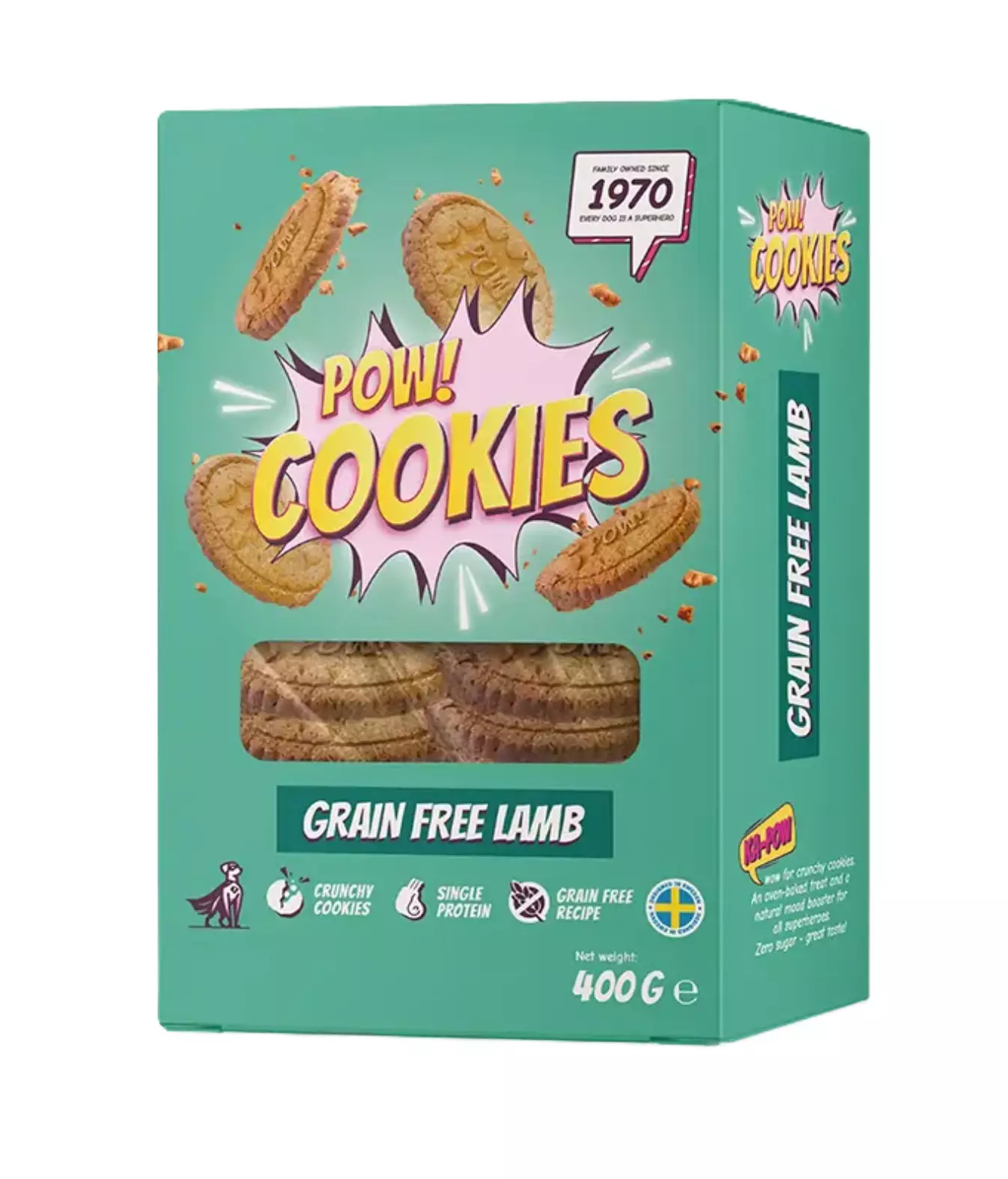 POW! Dog Cookies Grain Free Lamb viljattomat koirankeksit 400 g ...